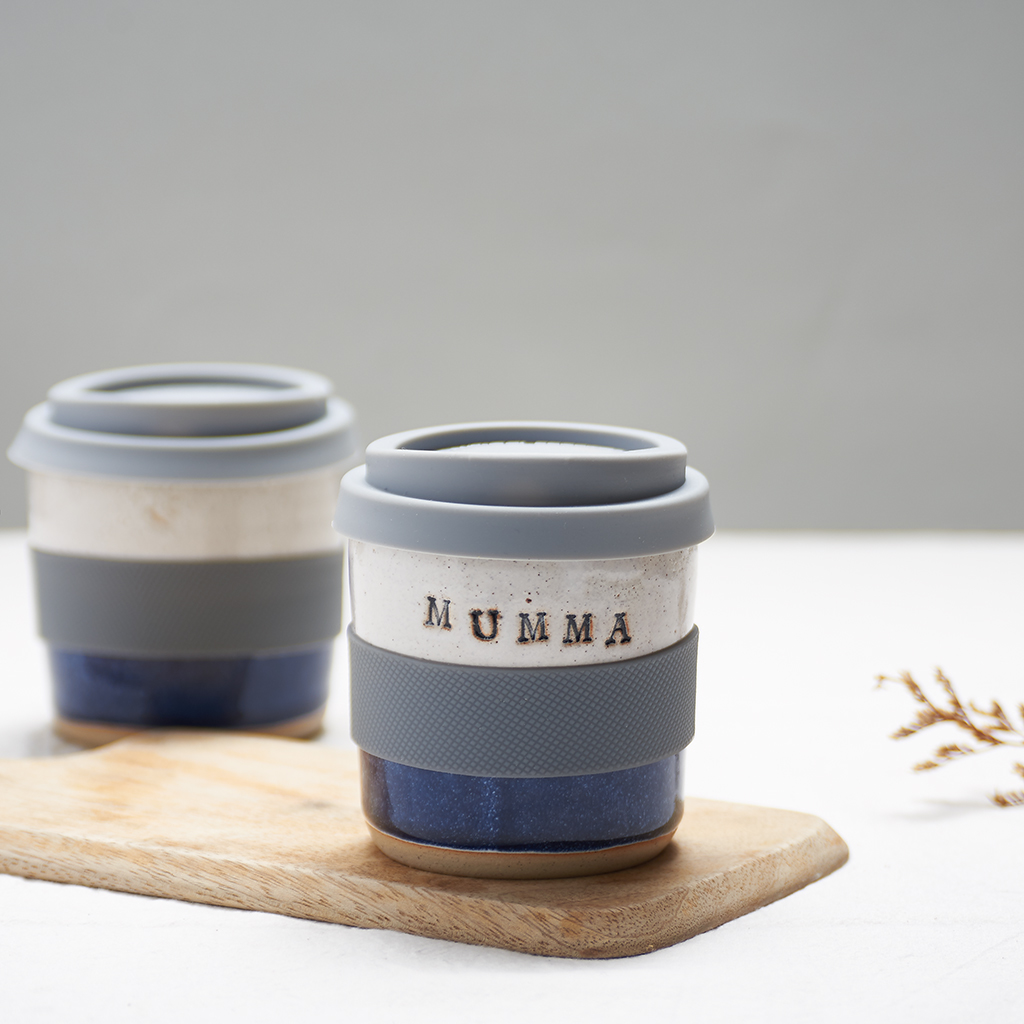 Personalised Short Travel Mug ~ Midnight – Libby Ballard Ceramics